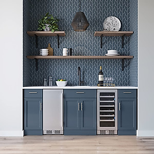 Avallon AFR152LH 15 Inch Wide 3.3 Cu. Ft. Compact Refrigerator with LED Lighting and Left Swing Door - Stainless Steel