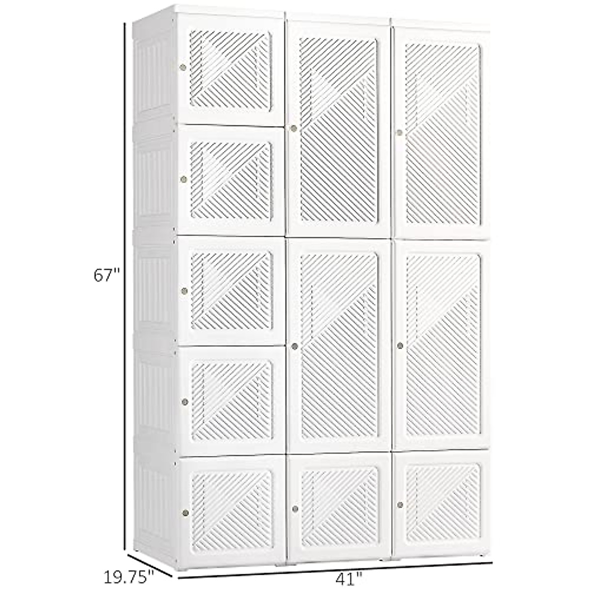 HOMCOM Portable Wardrobe Closet, Bedroom Armoire, Foldable Clothes Organizer with Cube Storage, Hanging Rods, and Magnet Doors, White