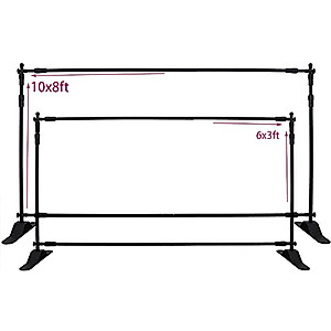 ZBPRESS 10x8 ft Adjustable Backdrop Banner Stand,Large Display Step and Repeat Stand,Portable Backdrop Banner Stand for Parties Wedding Photoshoot Exhibition Background,with Carrying Bag
