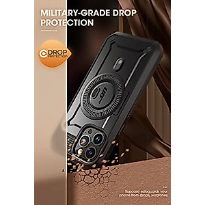 SUPCASE Unicorn Beetle Pro Mag Case for iPhone 13 Pro Max (2021 Release) 6.7 Inch, Compatible with MagSafe Full-Body Rugged Belt-Clip Case with Built-in Screen Protector & Kickstand (Space Gray)