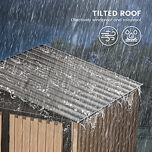 MilleLoom 5x3FT Outdoor Storage Shed, Heavy Duty Garden Tool Storage Shed with Lockable Doors and Sloping Roof, Weatherproof Metal Storage House for Backyard, Patio, Garden, Lawn