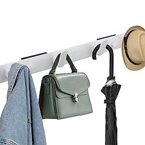 MUTUACTOR Magnetic Hooks,Strong Magnetic Hooks Heavy Duty for Hanging,Large White Magnetic Coat Rack Hanger Hooks for Metal Door,Metal Cabinet,Hat,Towel,Key Rack,Door Magnet Hanger for Coat(4 Hooks)