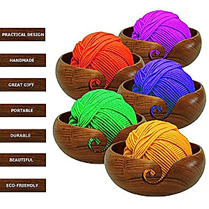 Stitch Happy Yarn Bowl Handmade Extra Large Sheesham Wood with Elegant Design