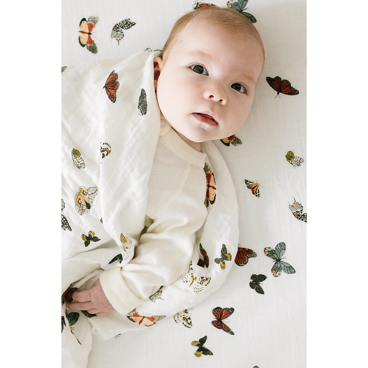 CLEMENTINE KIDS Muslin Infant Swaddles (Butterfly Swarm)