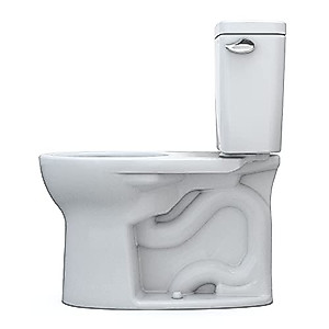 TOTO Drake Two-Piece Round 1.28 GPF Universal Height TORNADO FLUSH Toilet with CEFIONTECT, Cotton White - CST775CEFRG#01