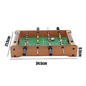14" Foosball Table, Wooden Soccer Game Tabletop, Mini Indoor Table Soccer Set for Game Rooms, Parties, Family Night
