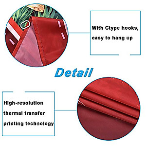 Uspring 4 Pcs Merry Christmas Shower Curtain Sets with Non-Slip Rugs, Bath Mat, Toilet Lid Cover and 12 Hooks, Xmas Tree Ball Snowflake Red Shower Curtain for Christmas Decoration