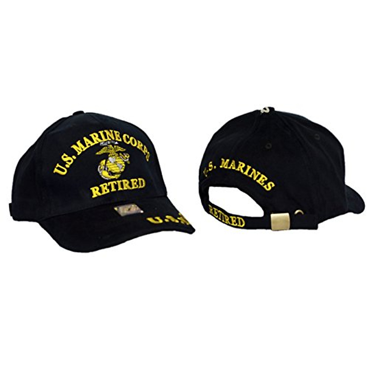 U.S. United States Marine Corps Retired Black Hat Cap USMC Marines 4-07-B