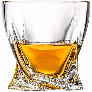 Mixology & Craft Two Crystal Whiskey Glasses for Old Fashioned Cocktails and Bourbon Drinks