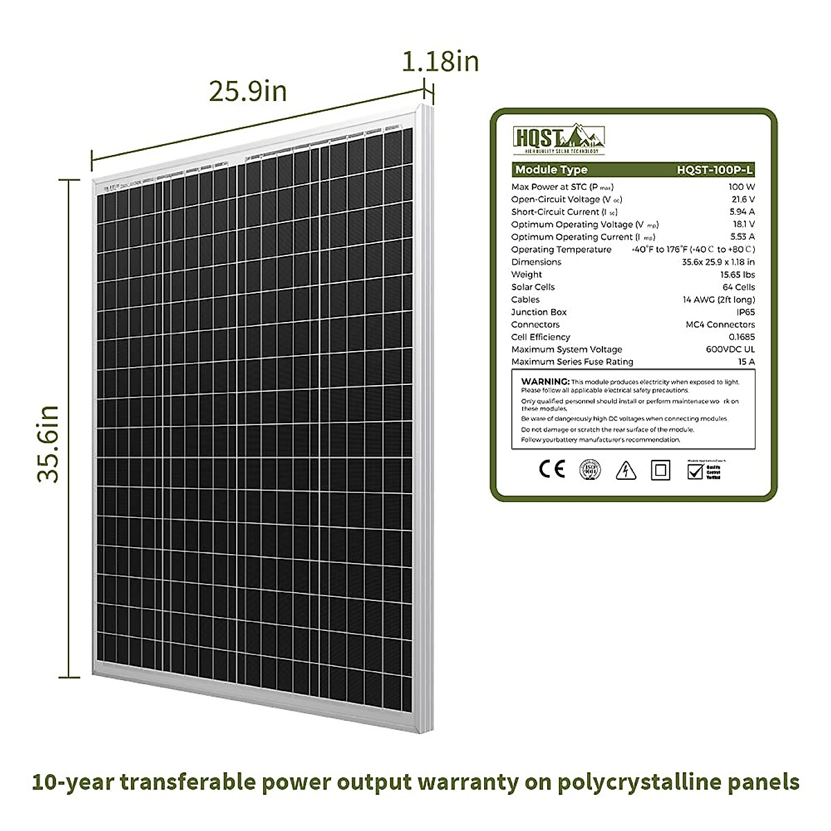 HQST 200 400 Watt Polycrystalline 12V 24V Solar Panel, High Efficiency Module PV Power for Battery Charging Boat, Caravan, RV and Any Other Off Grid Applications (400W W/30A)