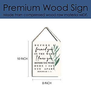 Christian Nursery Decor Before I Formed You In the Womb I Knew You Wooden Hanging Sign Baby Shower Bible Verse Wall Art Nursery Bedroom Decor Nursery Gifts 8 x 10 Inches