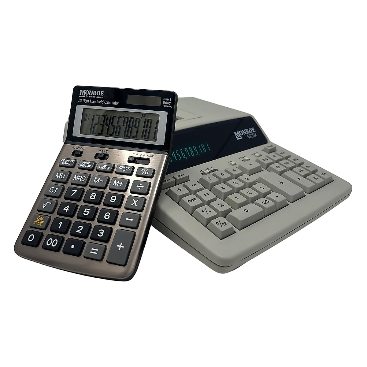 Monroe Systems for Business 6120X Genuine Monroe 12-Digit Print/Display Business Medium-Duty Calculator, Ivory