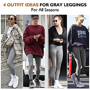 Black Cotton Leggings for Women, High Waisted Workout Leggings Depot Tummy Control Tights for Women Running Yoga Pants