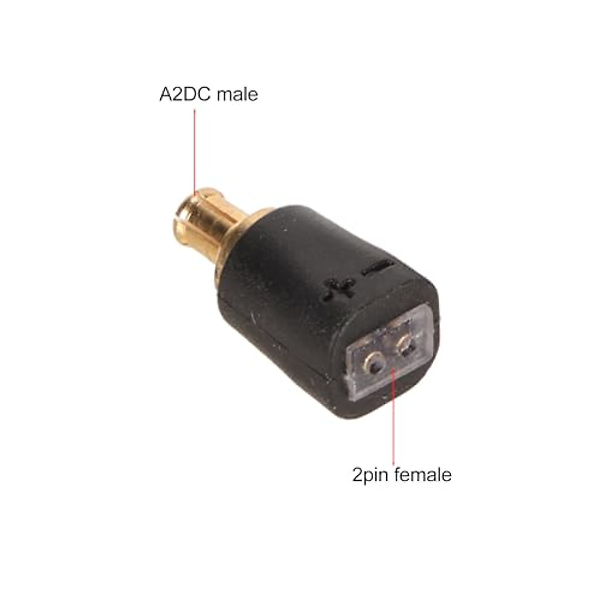 A2DC to 0.78mm 2 Pin Adapter, Small Universal Male to Female, Wearable Headphone Cable Connector, Lightweight for LS200 for E40 for LS300 for CKR90 (Black)
