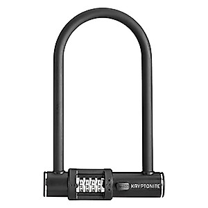 Kryptonite Combo Bike U-Lock Standard, Anti-Theft Security Bicycle Lock, 12mm Steel Shackle, 4-Digit Resettable Combination U Lock for Scooter Road Mountain Bikes