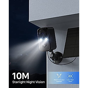IHOXTX Security Cameras Wireless Outdoor, Flood Light Solar Cameras for Home Security, Home Camera with Color Night Vision, PIR Human Detection, 2-Way Talk, IP66 Waterproof, SD Card/Cloud Storage