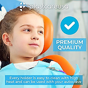 10 Pack Dental Bib Clips - Clamp Holders for Dental Bibs or Napkins - Disposable Silicone Chain and Clip Bib Holder - Blue, Green, Pink, Purple, Orange (2 of Each Color)