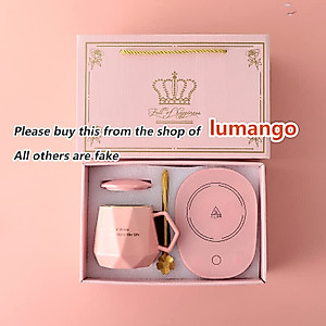 CGHWBEA Coffee Warmer for Desk,with Mug Set. Cup Warmer Tea Warmer, Electric Beverage Warmer, Drink Warmer for Cocoa, Tea, Milk (Pink), LUMAN03