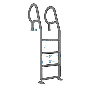 Aqua Select Heavy-Duty in-Pool Ladder | Grey | Supports 300 Pounds | Easy-to-Install Design