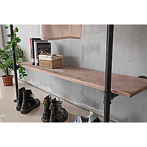 Industrial Pipe Clothing Rack with Shelves,48 Inch Industrial Clothing Rack,Pipe Clothing Rack,Retail Clothing Rack,Industrial Wall Mounted Clothes Rack,Wall Clothing Rack,Pipe Clothes Racks for Hanging Clothes ONOTETUT