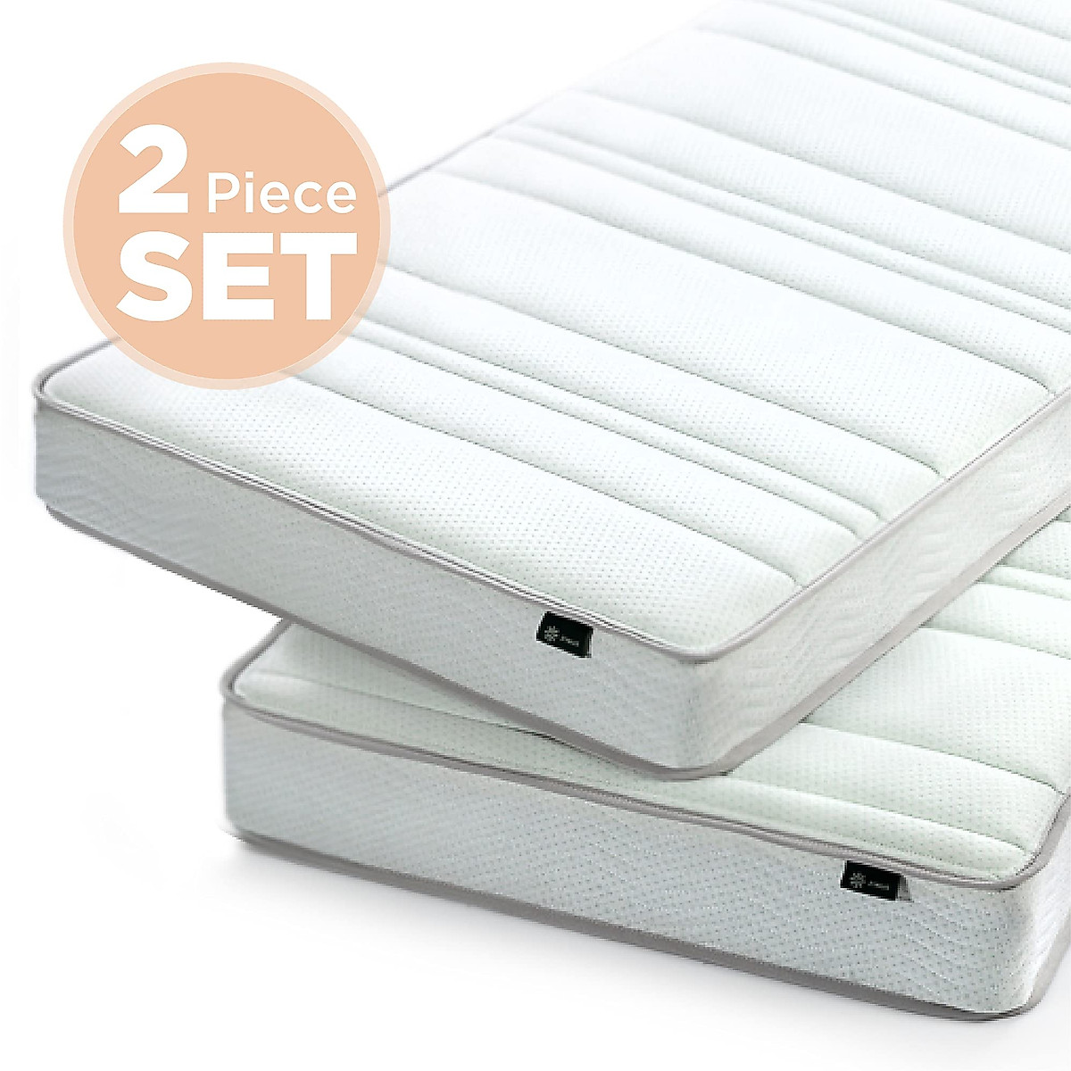 Zinus 6 Inch Foam and Spring Twin Mattress 2 Piece Set for Bunk Beds / Mattress-in-a-Box