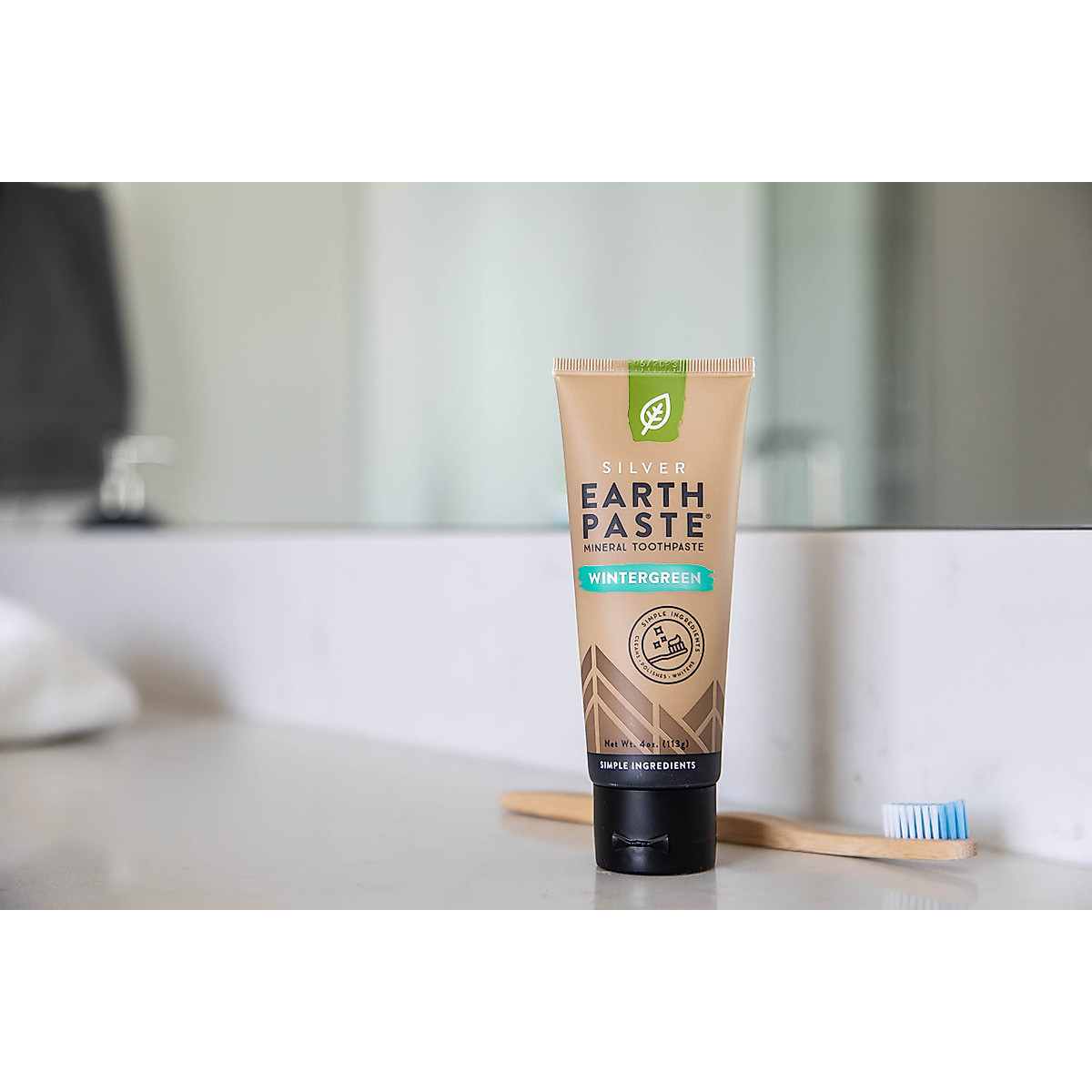 Redmond Earthpaste with Silver - Natural Non-Fluoride Toothpaste, 4 Ounce Tube (Wintergreen)