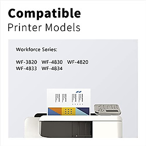 LemeroSuperx 822XL Remanufactured Ink Cartridge Replacement for Epson 822XL 822 XL, Work for WF-3820, WF-4820 WF-4830 WF-4834 Printer (Cyan Magenta Yellow, 3 Pack) WF-3820 Printer Ink