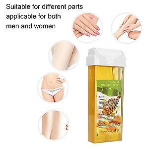 Roll-on Wax Cartridge Hair Removal Wax Roller Depilatory Wax for Professional Salons and Home Self Waxing 100g (Honey)