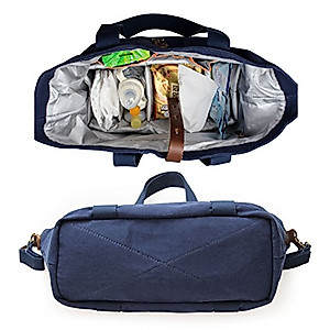 Diaper Tote Bag Mom Shoulder Bag Baby Canvas Nappy Bag For Boys And Girls M02 (blue)