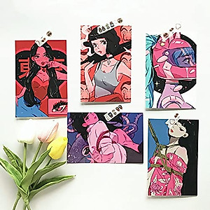 JHTPSLR Wall Collage Kit Aesthetic Pictures Pink Room Decor Y2K Posters for Teen Girls Kawaii Room Decor Japanese Anime Sweet Girls Printed Photos Decorative Postcards Wall Art Decor (32pcs)