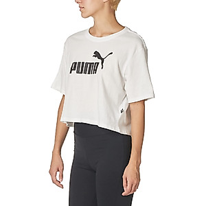 PUMA Women's Essentials+ Cropped Tee, White, XXL