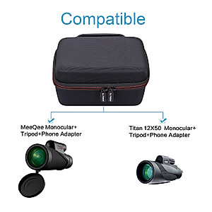 LTGEM Monocular Case Hard Carrying Case Compatible for Gosky 12X55 or Titan 12X50 or Pankoo 40X60 High Power Prism Monocular Telescope