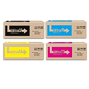 BUEGOO TK8307 TK-8307 1T02LK0US0 1T02LKCUS0 1T02LKBUS0 1T02LKAUS0 Toner Cartridge Compatible with Kyocera Mita Taskalfa 3050ci 3550ci 3051ci 3551ci Printer | 4 Pack Black/Cyan/Magenta/Yellow