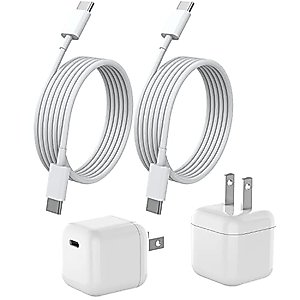 20W USB C Charger GaN and USB C Cable 5 FT for Cellphone,Tablet,MP3 etc.[4-Pack]