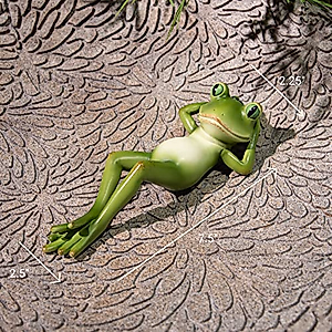 DiliComing Frog Décor Gift for Kids - 7“ Resin Frog Fairy Garden Décor, Frog Gifts for Teenagers, Frog Statue for Planters…