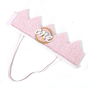 Rpvod 1st Birthday for Donut Baby Hat - Donut One Birthday Crown for Decoration,First Birthday Headpiece for Baby Girl,Best Party Supplies for Kids,Photo Booth Props Baby Showers