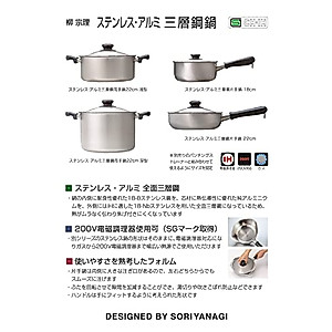 Sori Yanagi 22cm saucepan brushed stainless steel and aluminum layer 3 (Japan Import)