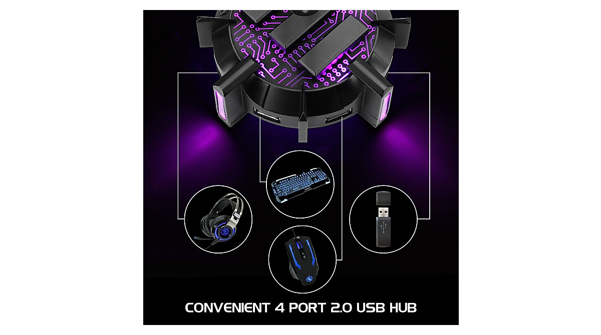 ENHANCE Pro Gaming Mouse Bungee with USB Hub & RGB Lighting