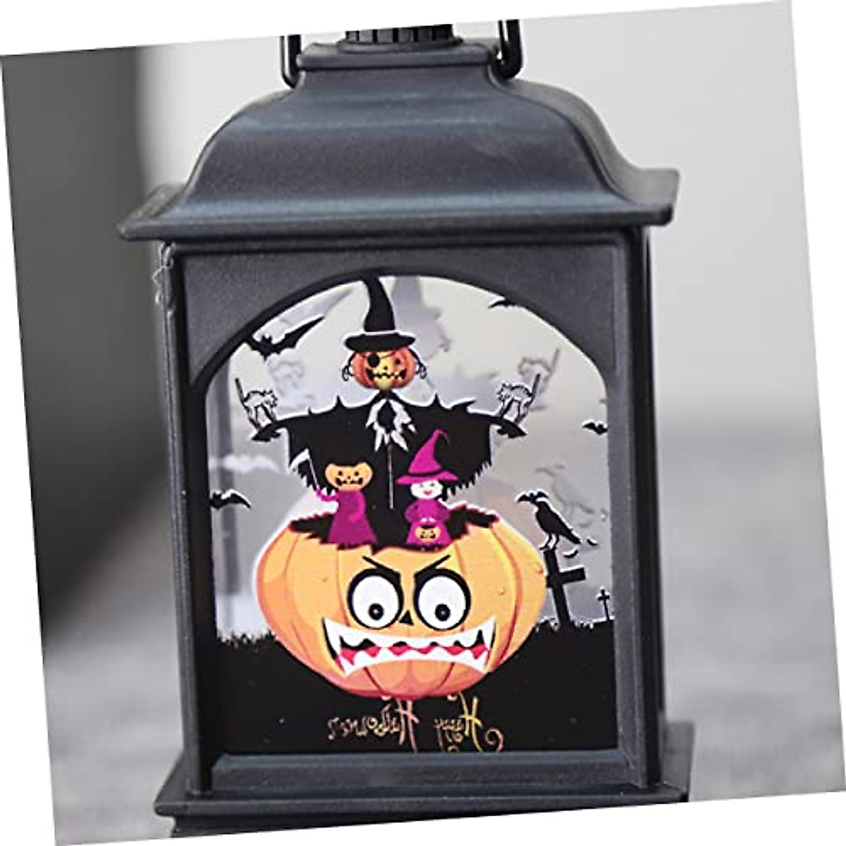 Mini Candle Battery Lantern Outdoor Lantern Ghost Festival Party Decoration LED Lights for Halloween Fall Snow Globe Festival Party Ornament Pattern Light Flame Lamp Candle Light