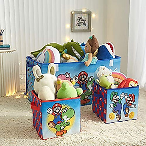 Idea Nuova Nintendo Super Mario 2 Piece Collapsible Storage Cubes, 10"x10"x10"