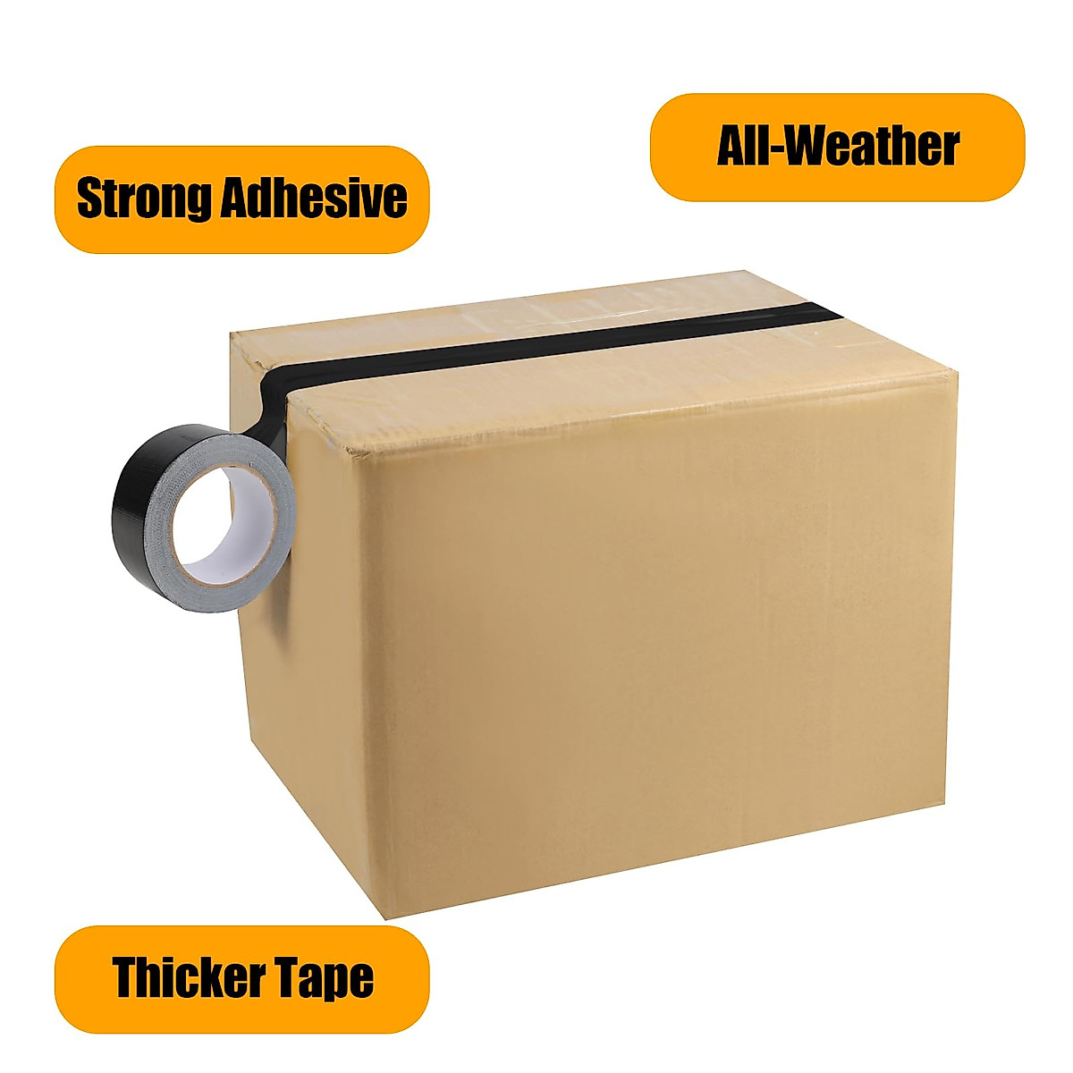 DSUWAZU 5Pack Duct Tape Heavy Duty, 2 inches x 30 Yards Strong, Flexible, No Residue, All-Weather and Tear by Hand-Bulk Value for Repairs,Industrial, Professional Use(Black)