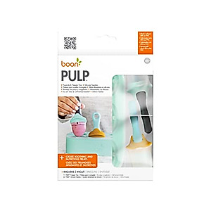 Boon PULP Silicone Feeder Freezer Tray — Includes Silicone Tray and Lid with 2 PULP Silicone Baby Food Feeders — Baby Food Storage