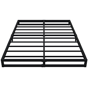 Lutown-Teen 6 Inch Full Size Bed Frame No Box Spring Needed, Heavy Duty Metal Platform Beds with Sturdy Steal Slats for Mattress Foundation, Easy Assembly, Noise Free, Black