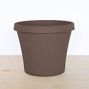 Bloem Terra Pot Round Planter: 16", Chocolate, (No Saucer Included) Matte Finish, Durable Resin, Traditional Style Pot, For Indoor and Outdoor Use, Gardening, 8 Gallon Capacity, Saucer Sold Separately