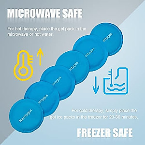 Reusable Ice Packs, 6 Pack Small Gel Ice Pack for Injuries, Soft kids Cold Pack, Hot and Cold Compress, Round Ice Pack for Face Knee Shoulder Ankle Pain Relief, Wisdom Teeth, Breastfeeding, Sinus Pain