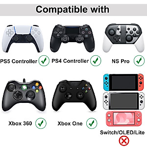 Owngen Cute Anime Thumb Grip Caps for PS5/PS4/Xbox One/360/NS PRO Controller, Soft Silicone Magic Anime Theme Analog Stick Thumbsticks Joystick Button Cover (Black Luna)