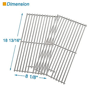 BBQration Replacement Kit for Kitchen Aid 720-0787D 730-0787D 720-0953 730-0953 720-0953L, 7MM Solid Stainless Steel Cooking Grates, Burner and Heat Plates Replacement Parts for Kitchen Aid Gas Grill