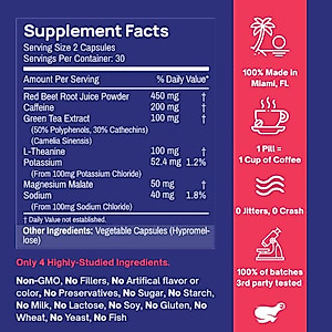 Pre Workout Pills - Endless Energy · Endurance · Laser Focus · Pump · No Jitters No crash | Vegan Pre Workout for Women & Men · 0% Artificial, Nitric Oxide, Beet, Organic Natural Pre Workout, 60 Pills