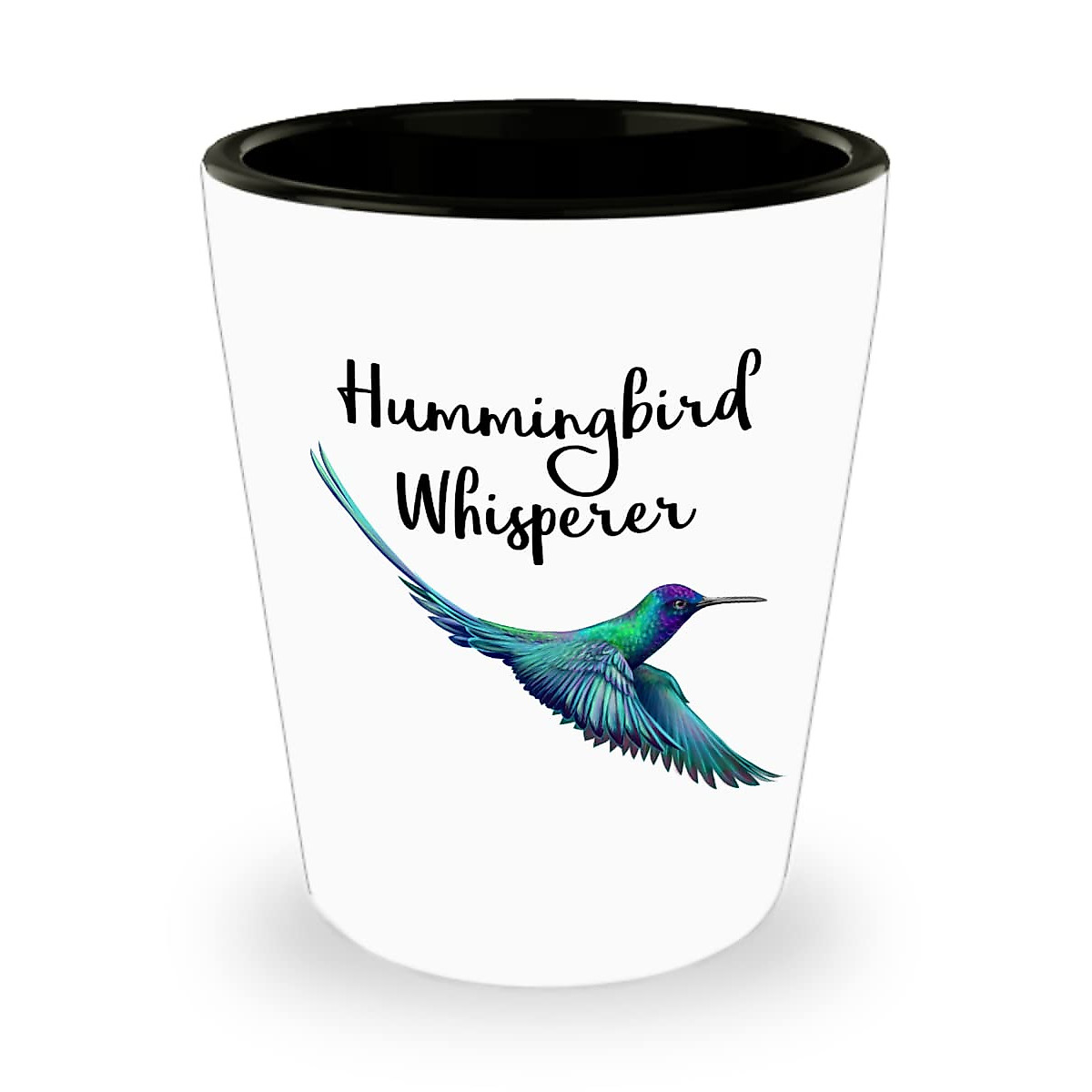 SpreadPassion Hummingbird Whisperer Shot Glass - Hummingbird Whisperer Gifts - Funny Ceramic Shot Glass