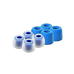 8pcs (BLMF-CLBL)- Large (L) Premium Memory Foam and Silicone Replacement Eartips Earbuds Compatible with Jaybird X4, X3, Freedom F5 and Jaybird Run in Ear Earphones Headphones